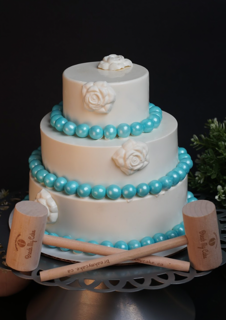 3-Tier Wedding Piñata Smash Cake – Break My Cake